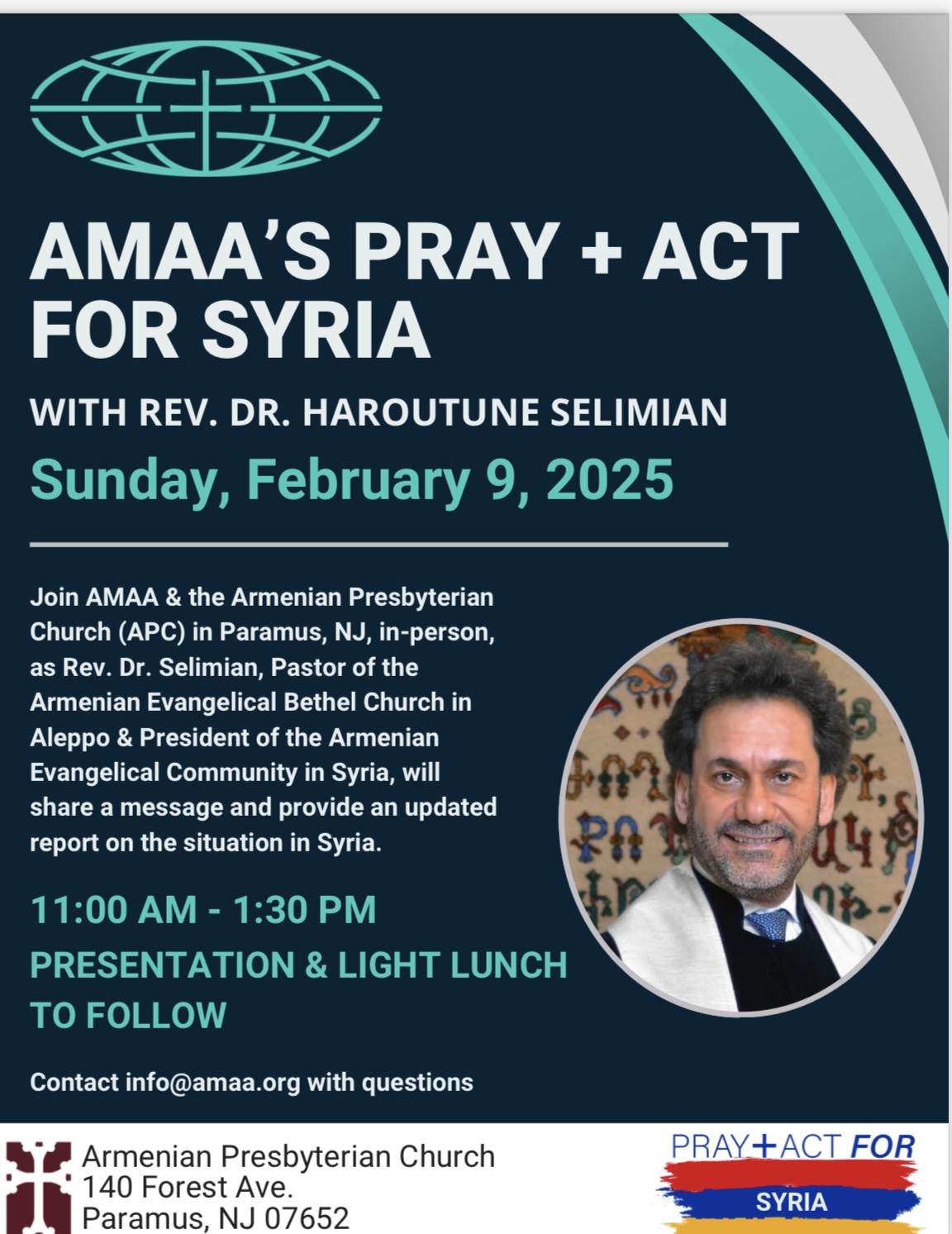 AMAA's Pray + Act for Syria, Sunday, 2/9 at 11:00am APC Worship Service ...